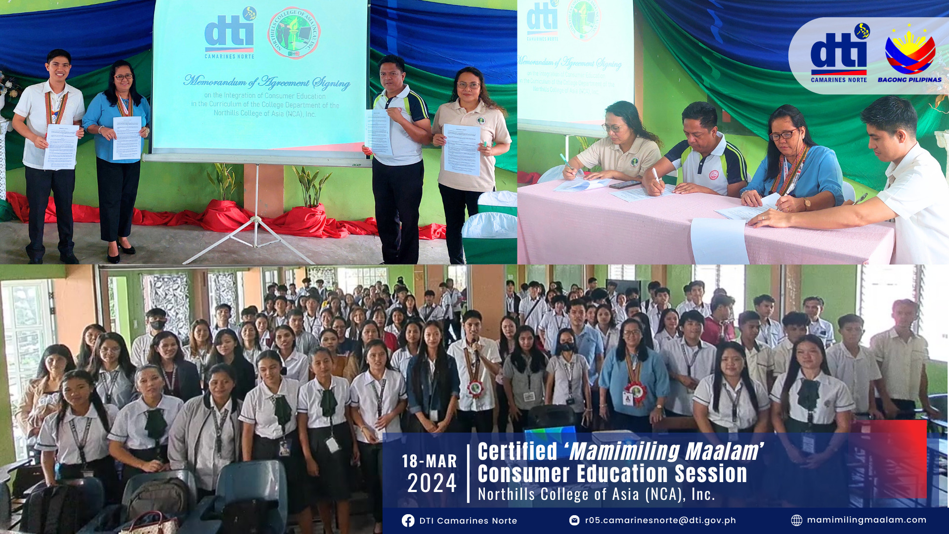NCA Students undergo Certified ‘Mamimiling Maalam’ Consumer Education Session - DTI | Mamimiling ...